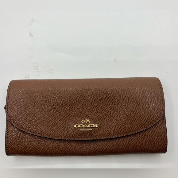Coach | Bags | Coach Luxury Cross Grain Leather Slimness Envelope Long ...